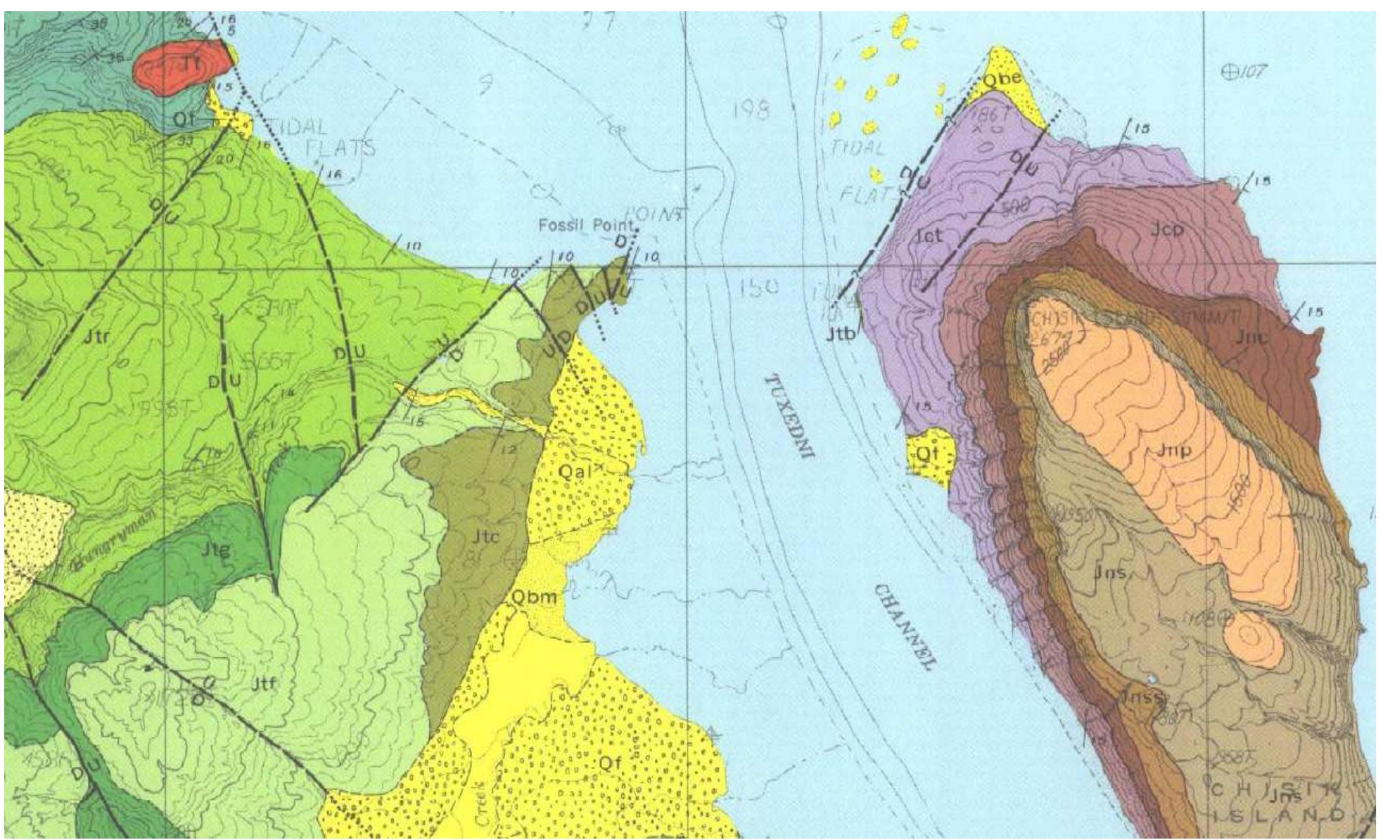 Geologic map of part of the western side of cook inlet