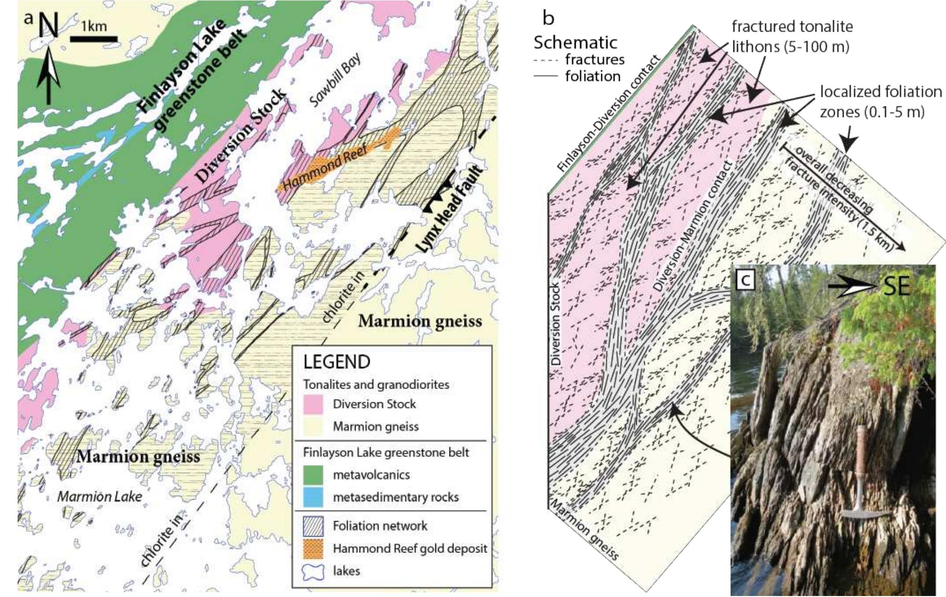 (a) map of marmion-finlayson terrane boundary and