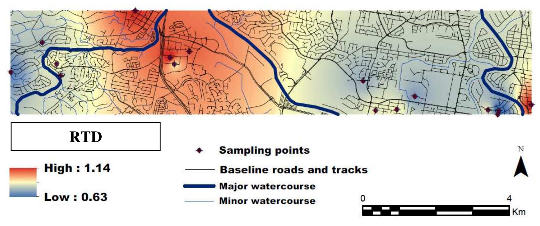 S8 priority area map based on road texture depth references