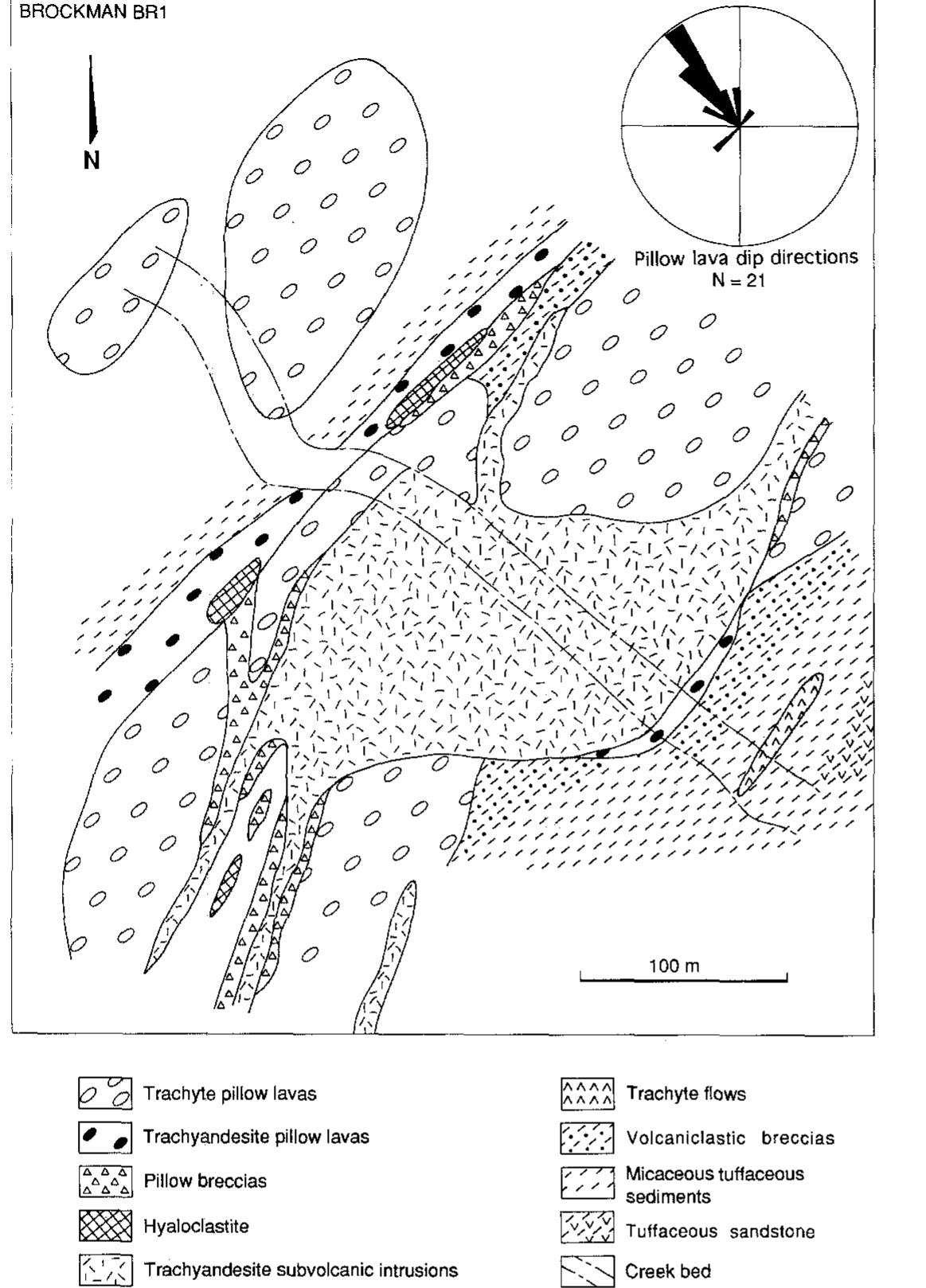 Detailed geological sketch map ofa portion (creek traverse)
