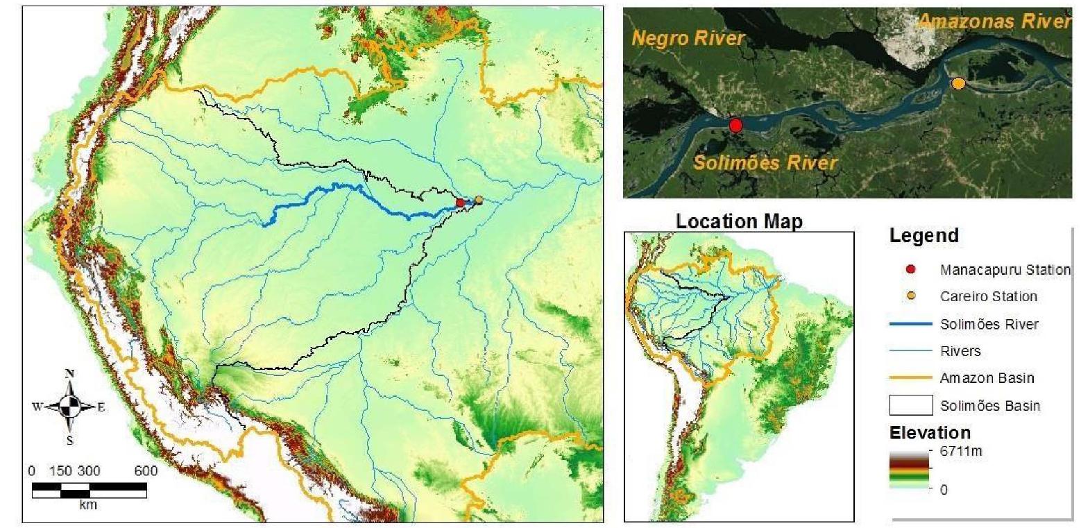 Overview maps of the solim6es catchment and the solimées
