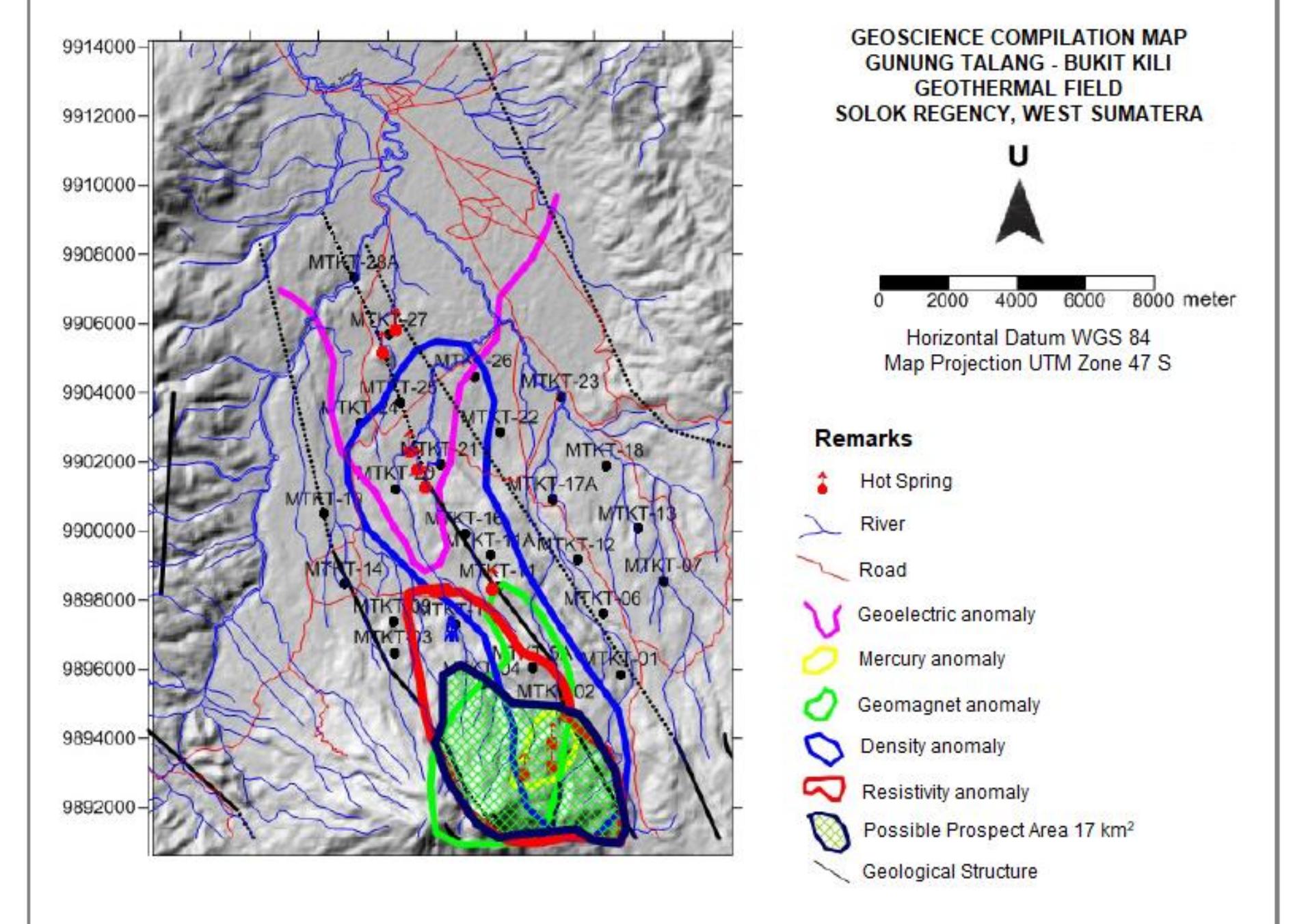 Compilation map of geothermal prospect of gunung talang