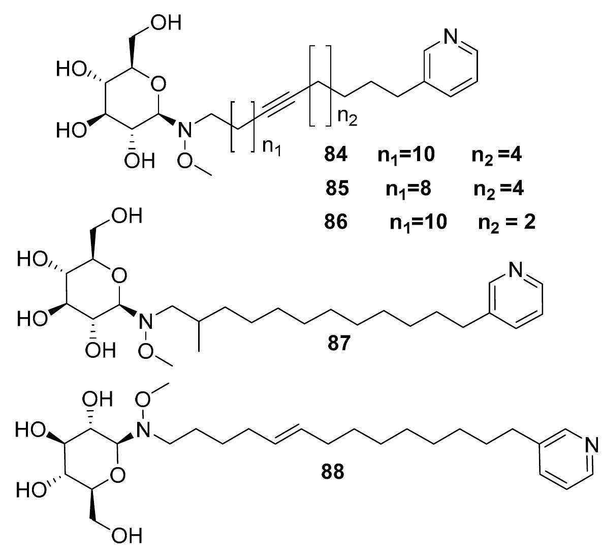 The chemical structures of the compounds (84-88).