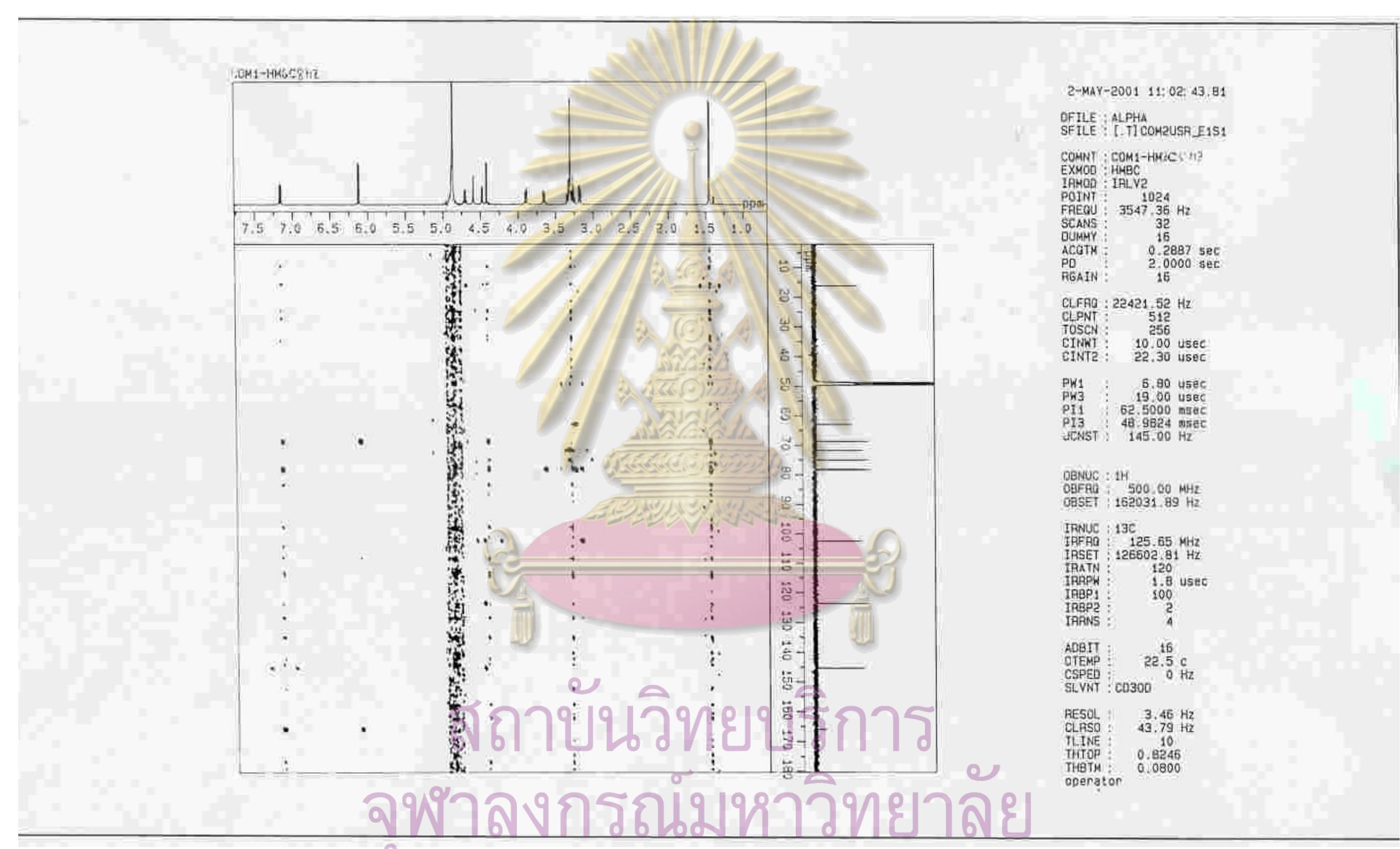 The hmbc-nmr spectrum of compound 2 (agiopteroside )