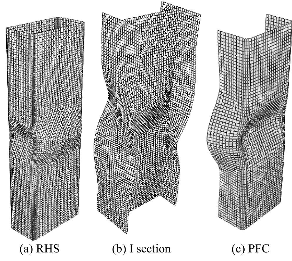 Typical stub column failure modes