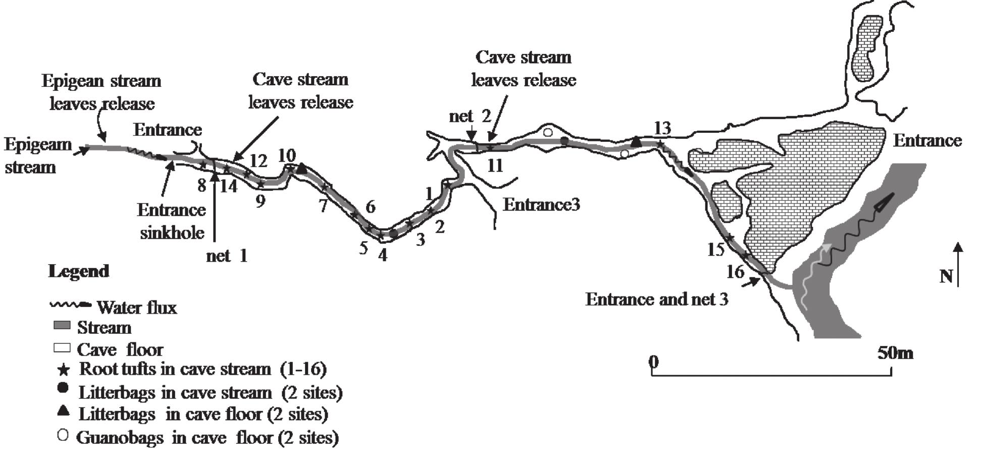 - schematic map of “lapa do corrego dos porcos” cave (lcp).