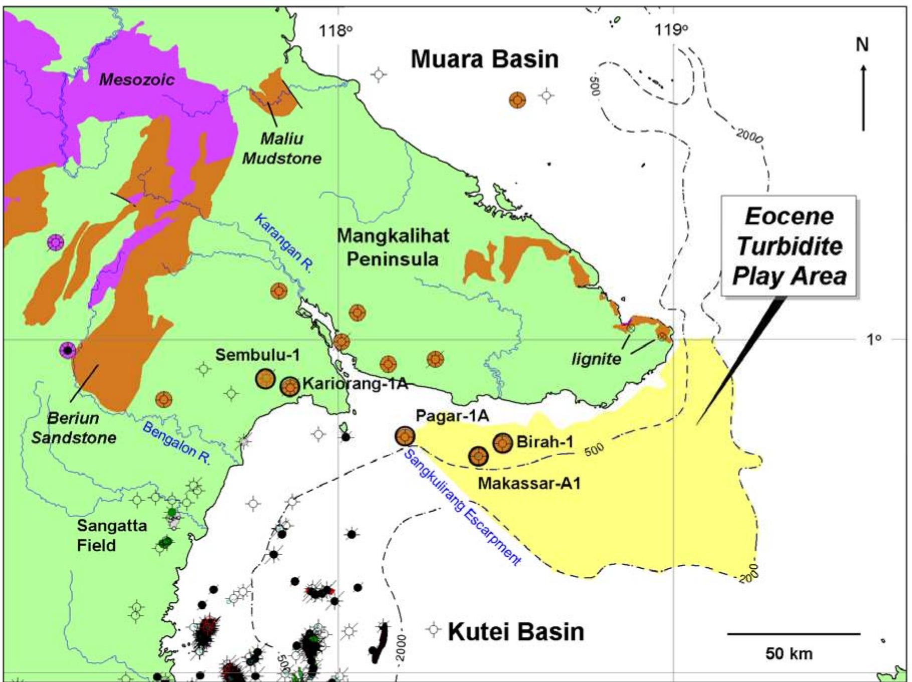 Figure 3 - Middle-Lower Eocene turbidites: a new deepwater