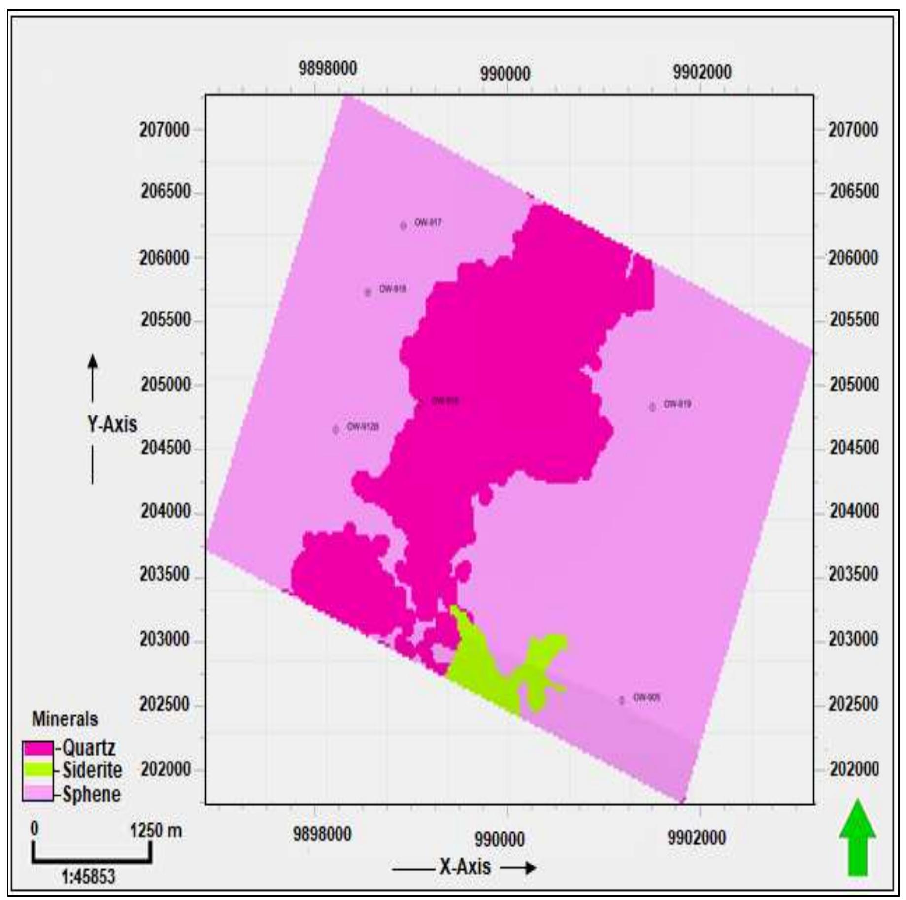 Mineral map for zone f radon concentration for the domes