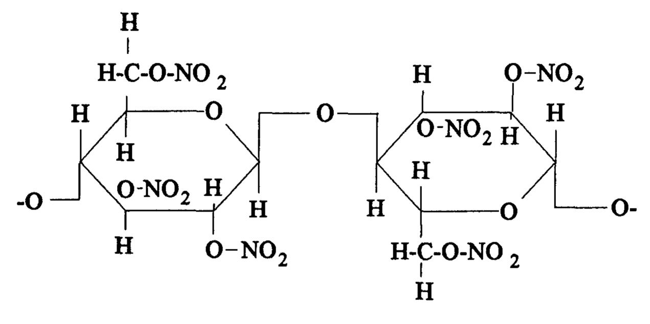 Chemical structure of fully nitrated nitrocellulose lg re