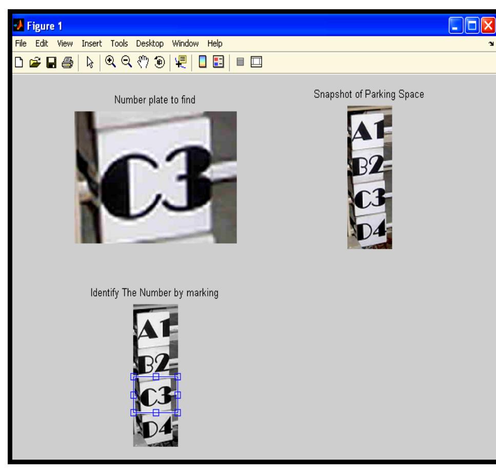 Number plate identification by blue rectangle mark. a