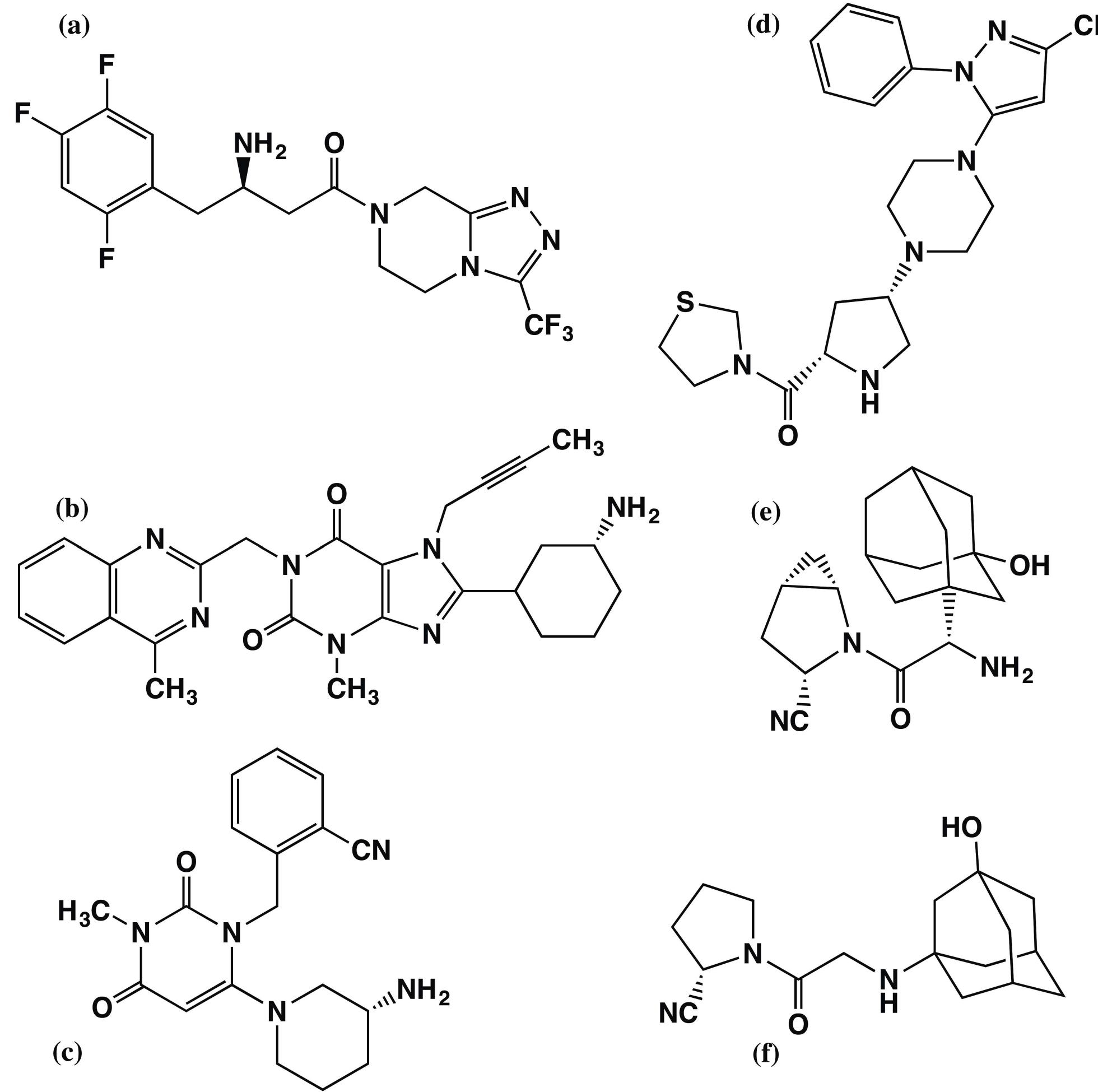 Schematic structure of the dpp-4 inhibitors: (a)
