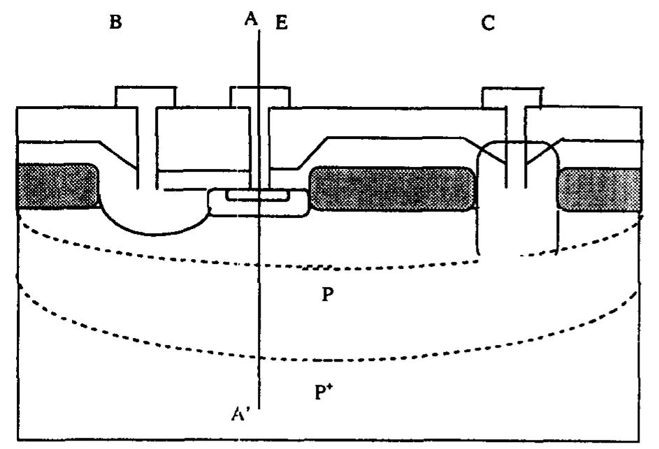 The added pnp structure cross-section.