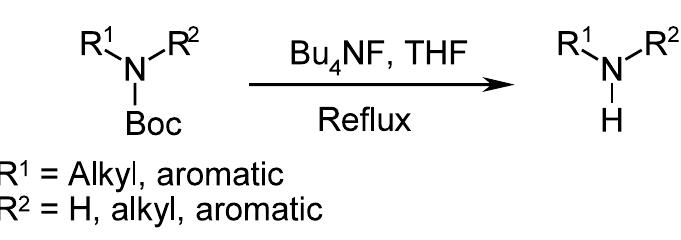General scheme for bu,nf cleavage of n-boc protective