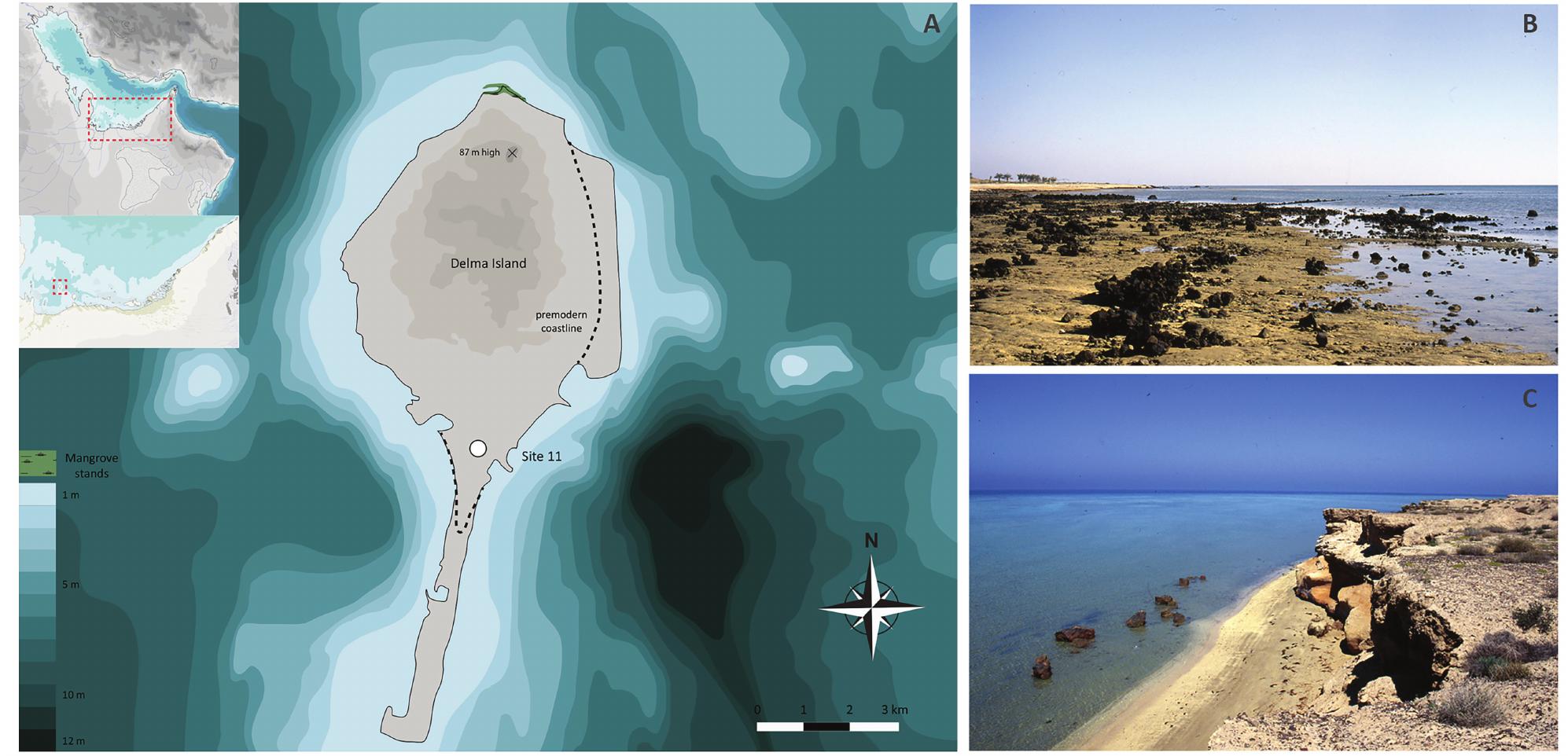 A. a map of delma island showing the location of the