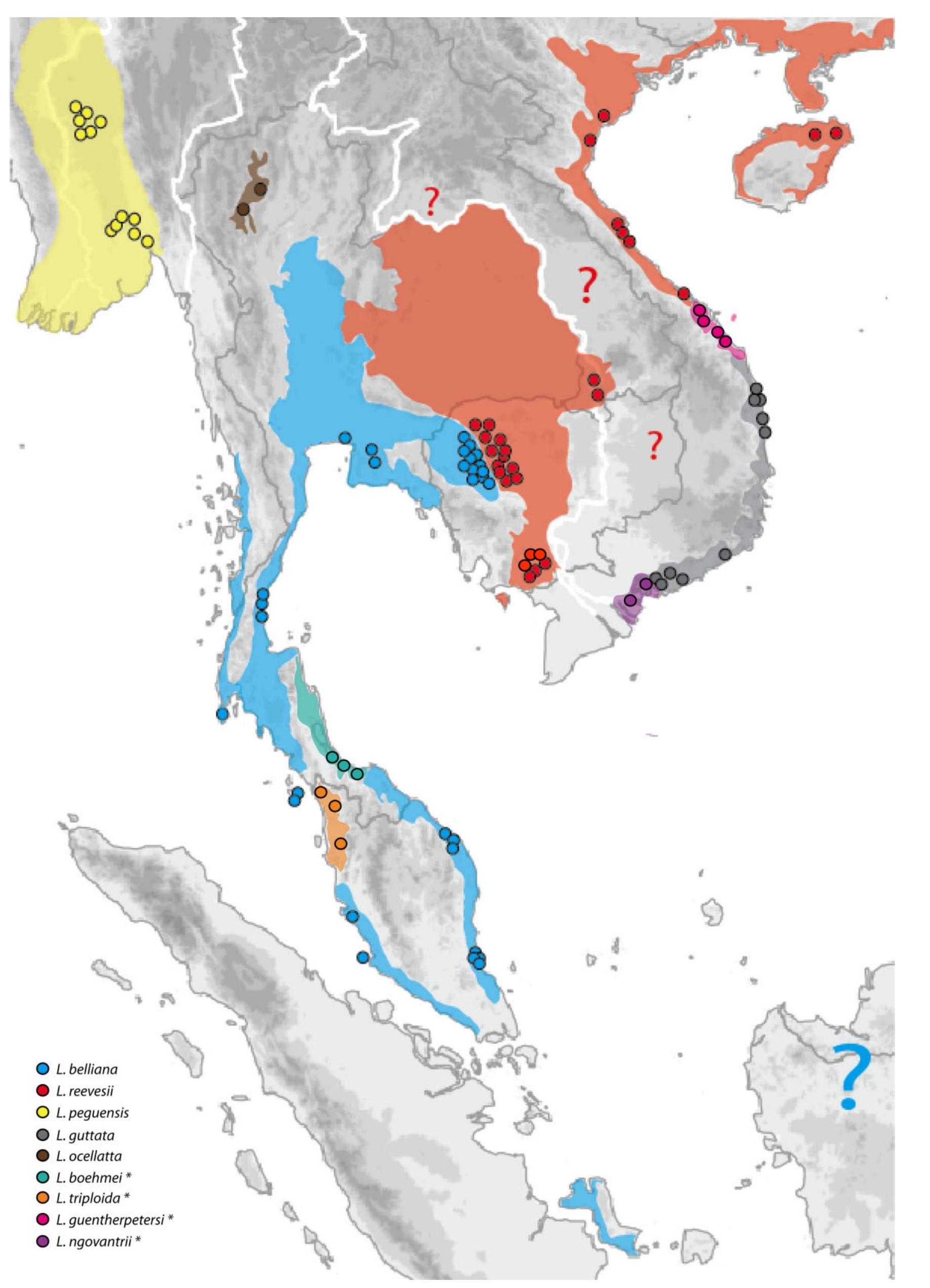 A map of southeast asia detailing the global distribution of