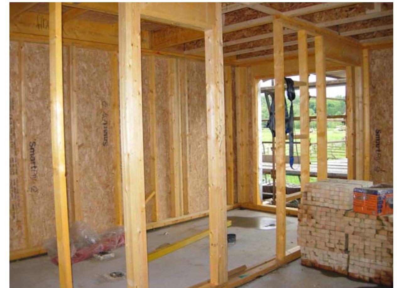 Factory-built timber frame open panels