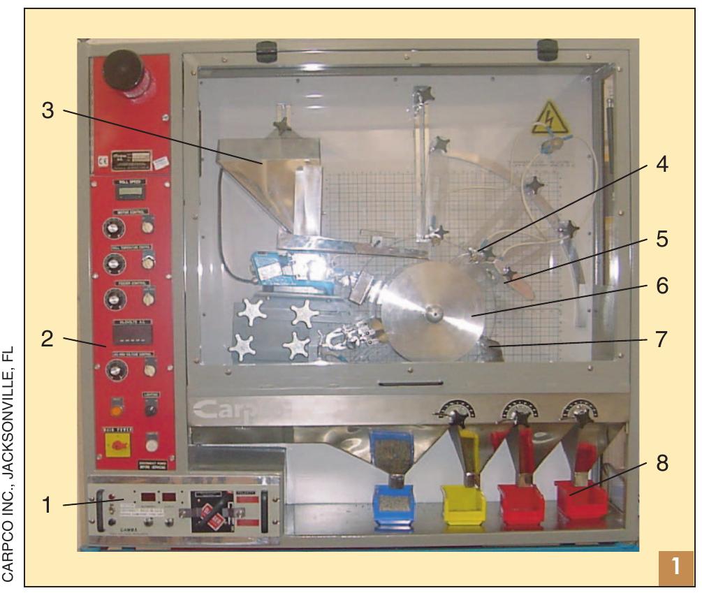 Roll-type corona-electrostatic laboratory separator 1) high-