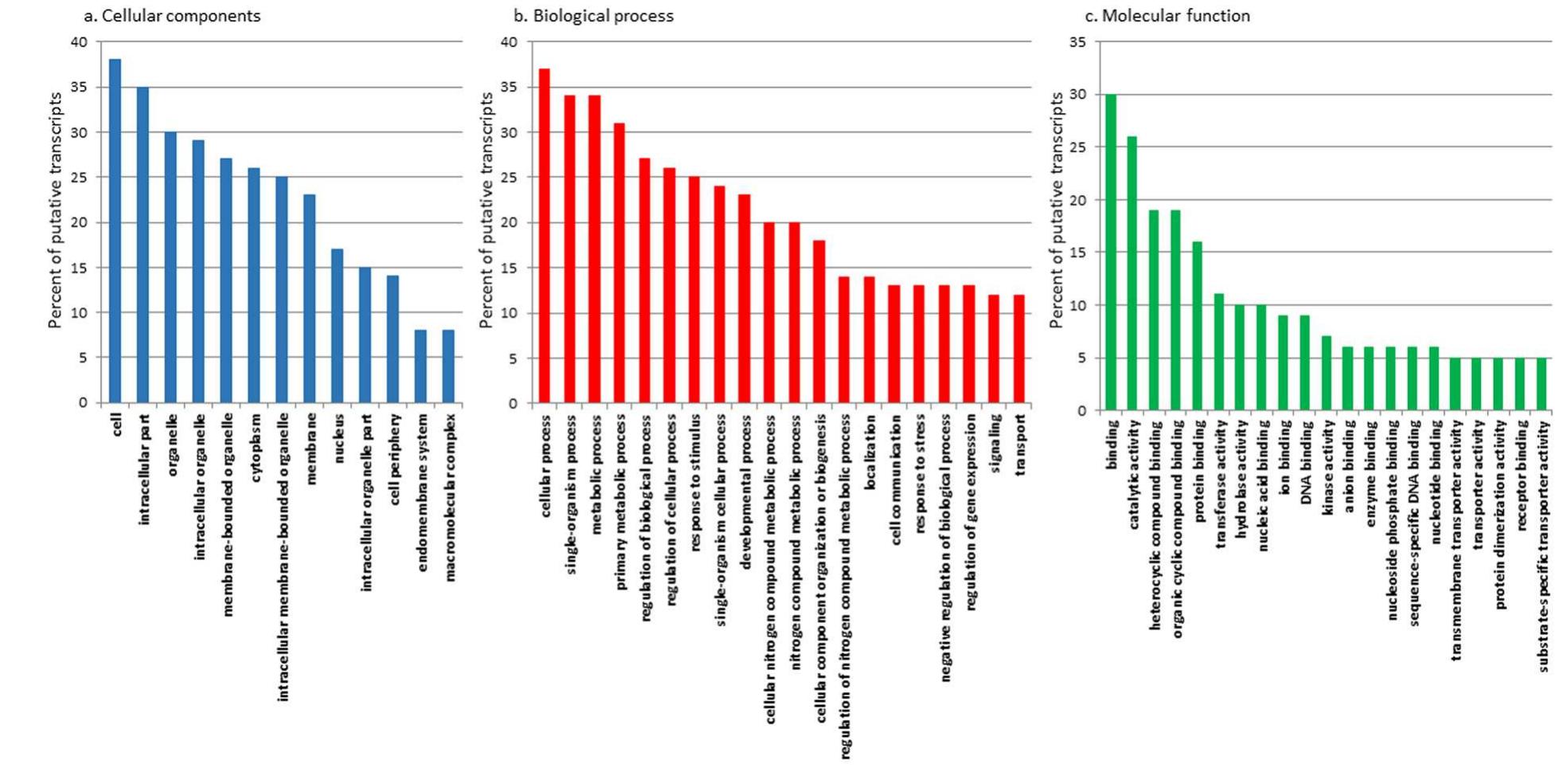Histograms of go classifications showing sequence