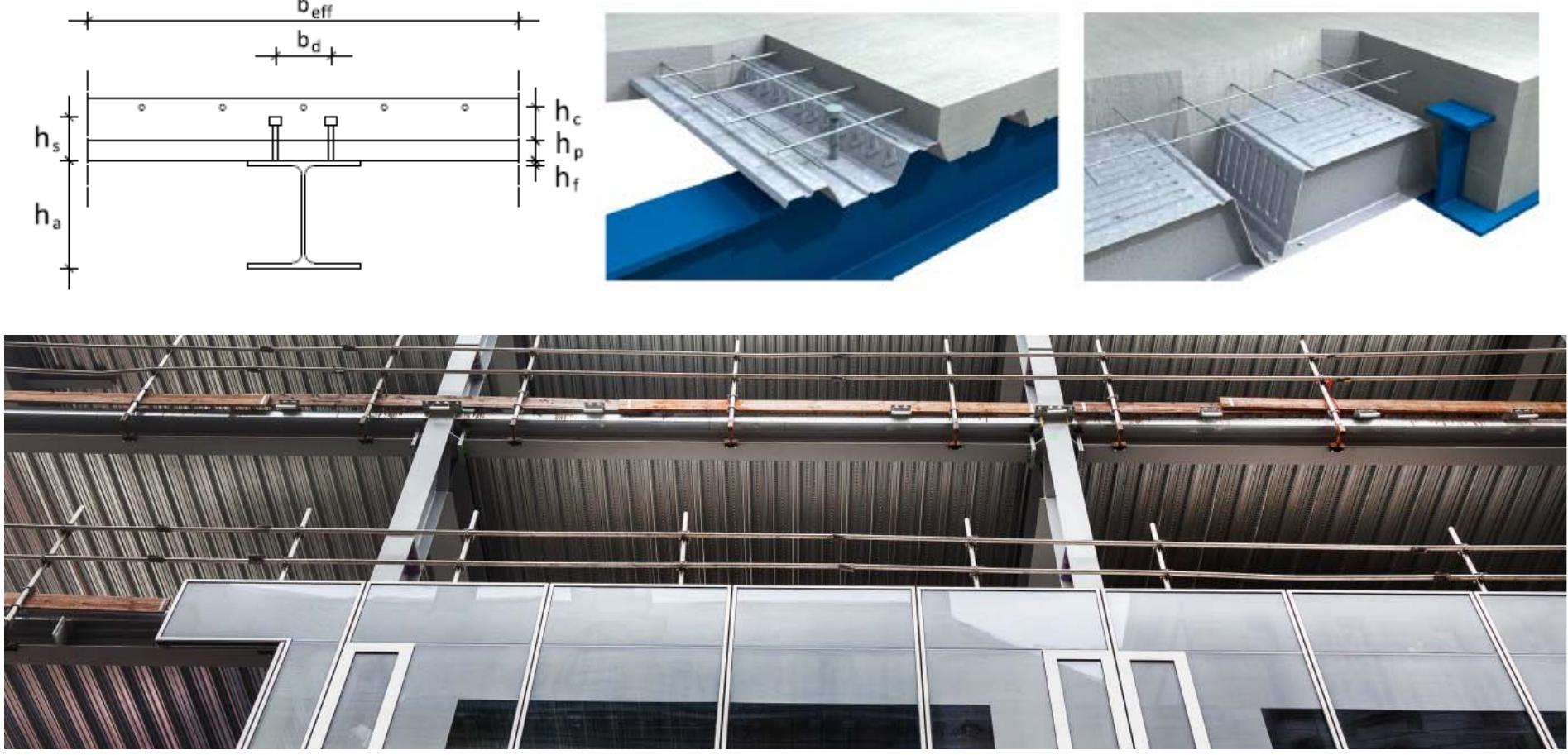 Examples of steel-concrete composite beams and floors