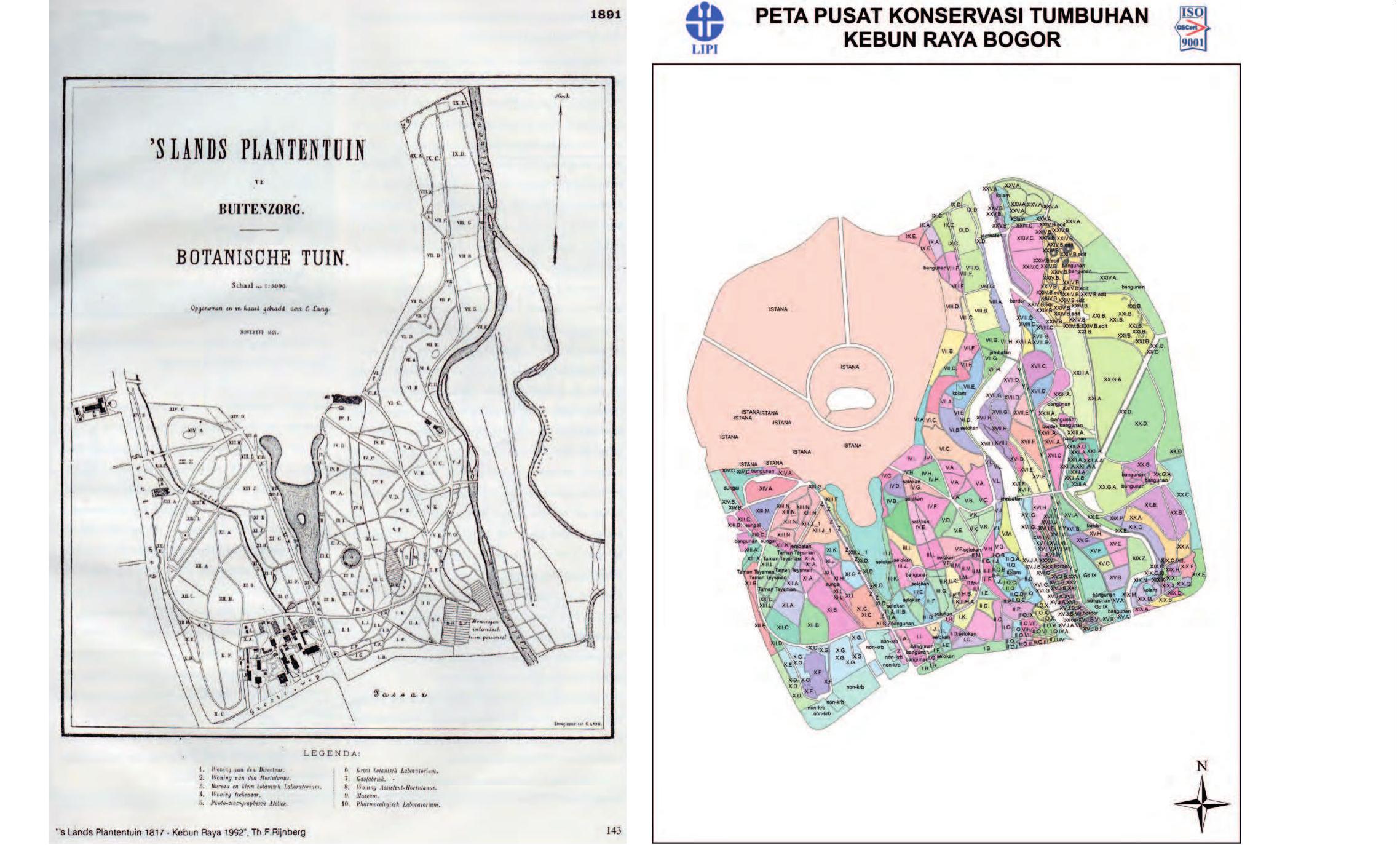 Maps of bbg: (left) an 1891 map: bbg had an area of