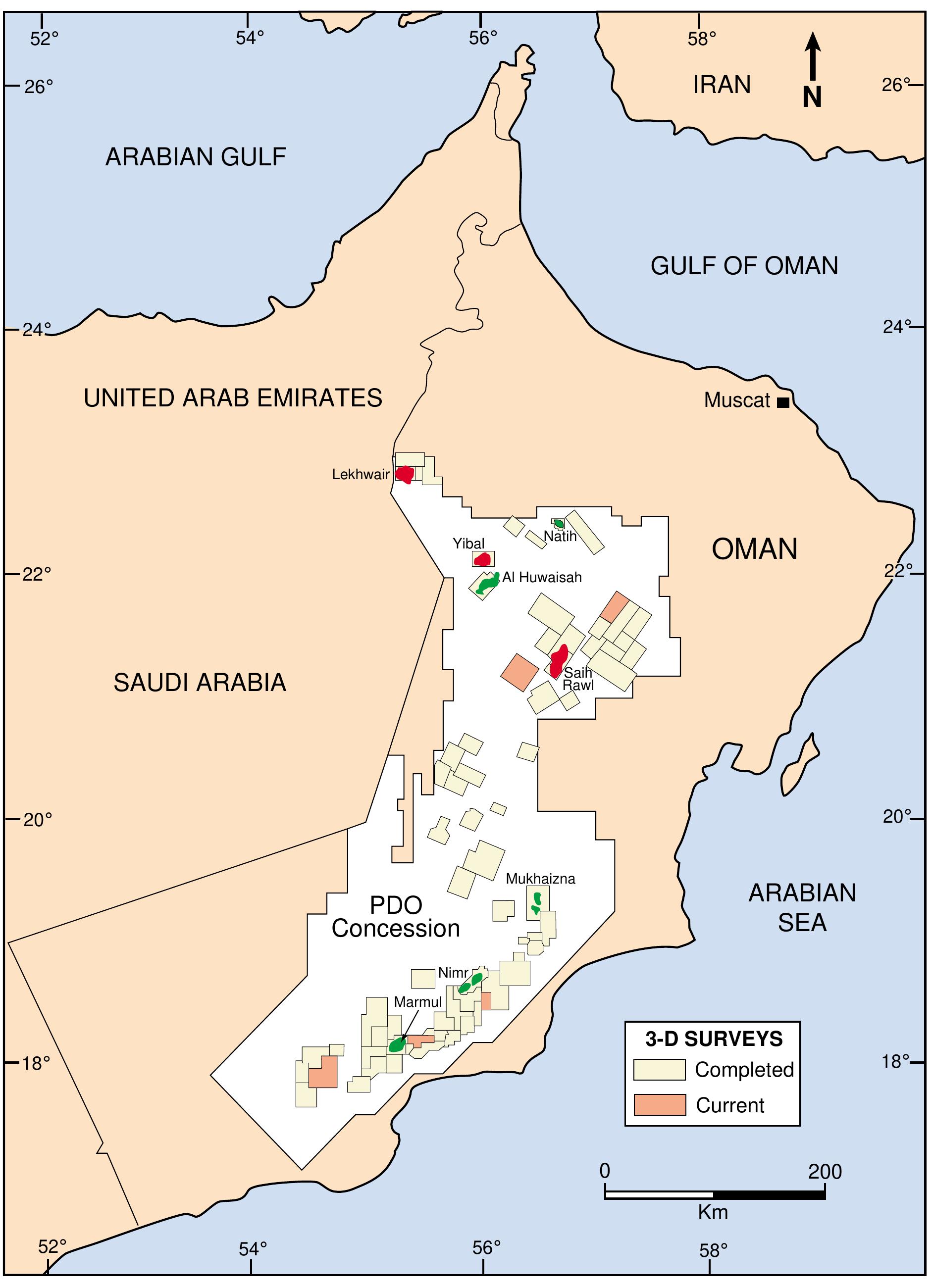 Map of pdo's 3-d seismic coverage.
