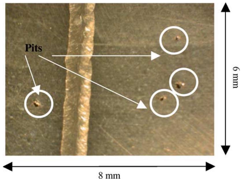 Morphology of pits on the gtaw sample (its potential map is