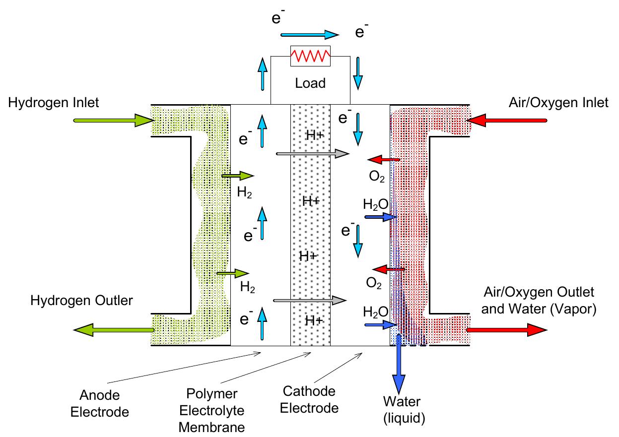 Typical layout of a fuel cell (pem) electrolyzer. as shown