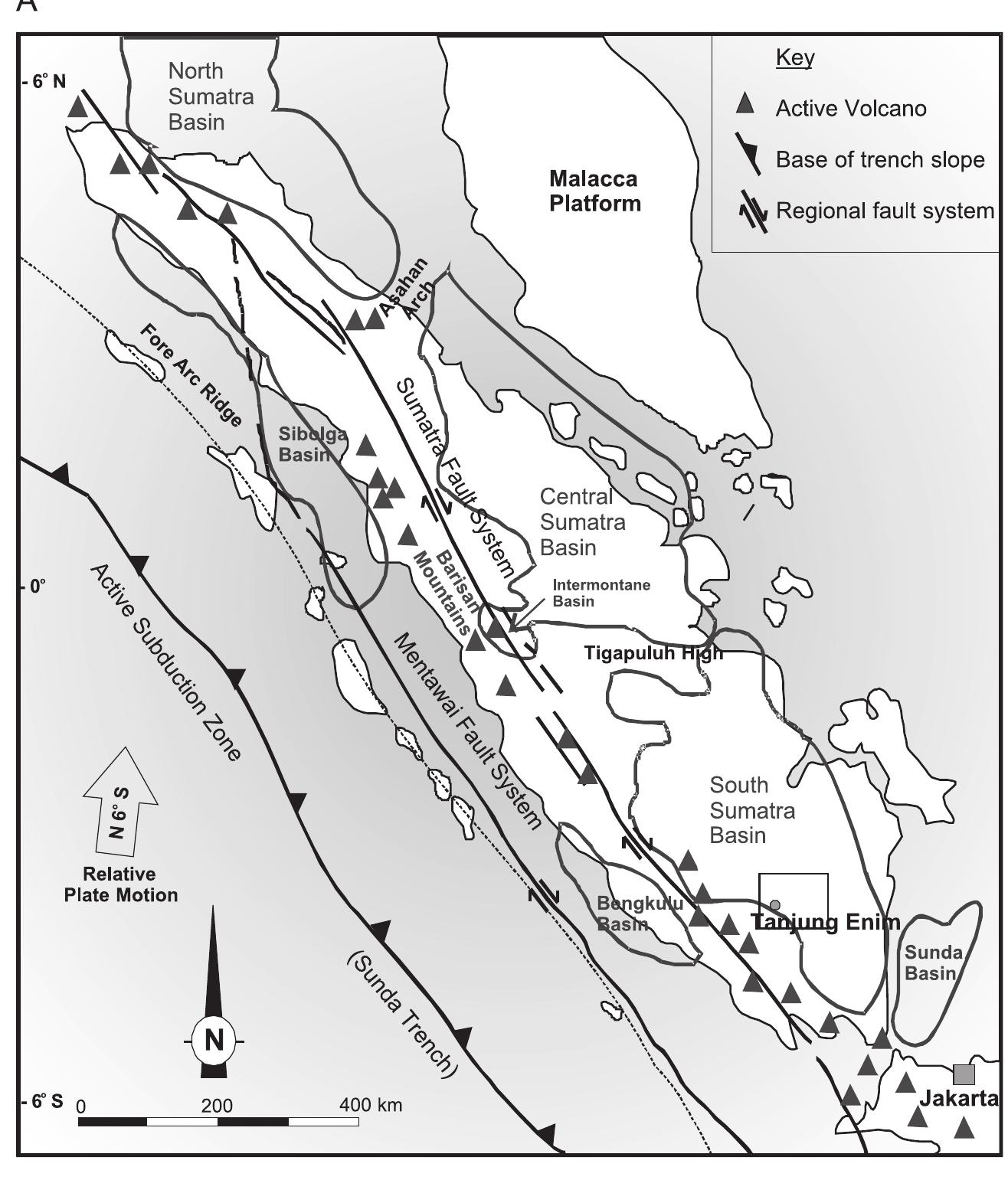 (a) regional tectonic setting of sumatra and (b) general