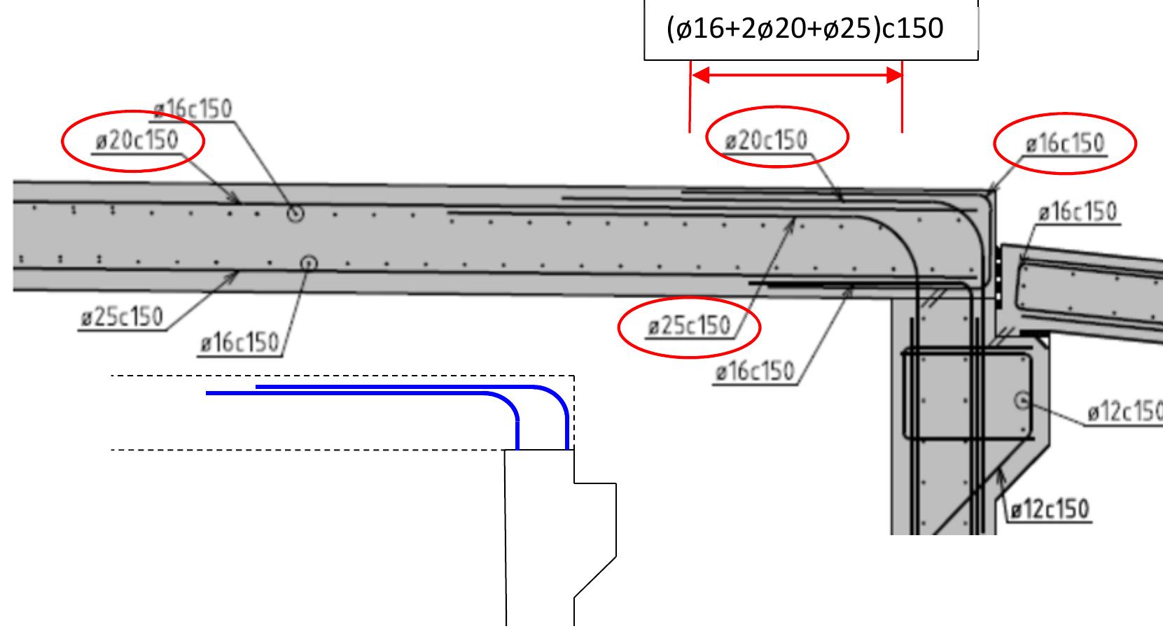Detail of a moment resisting wall-slab connection — very