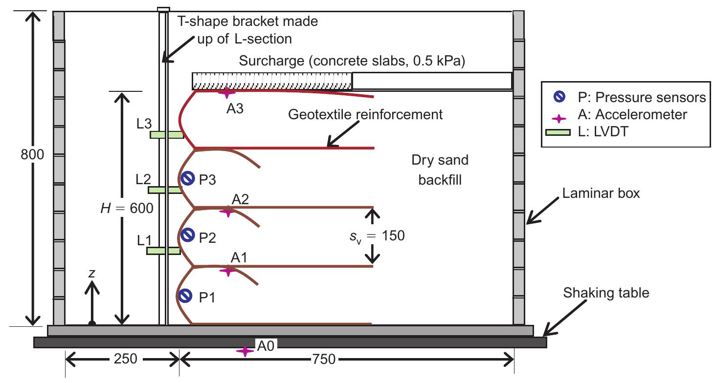 Schematic diagram of typical test wall configuration and