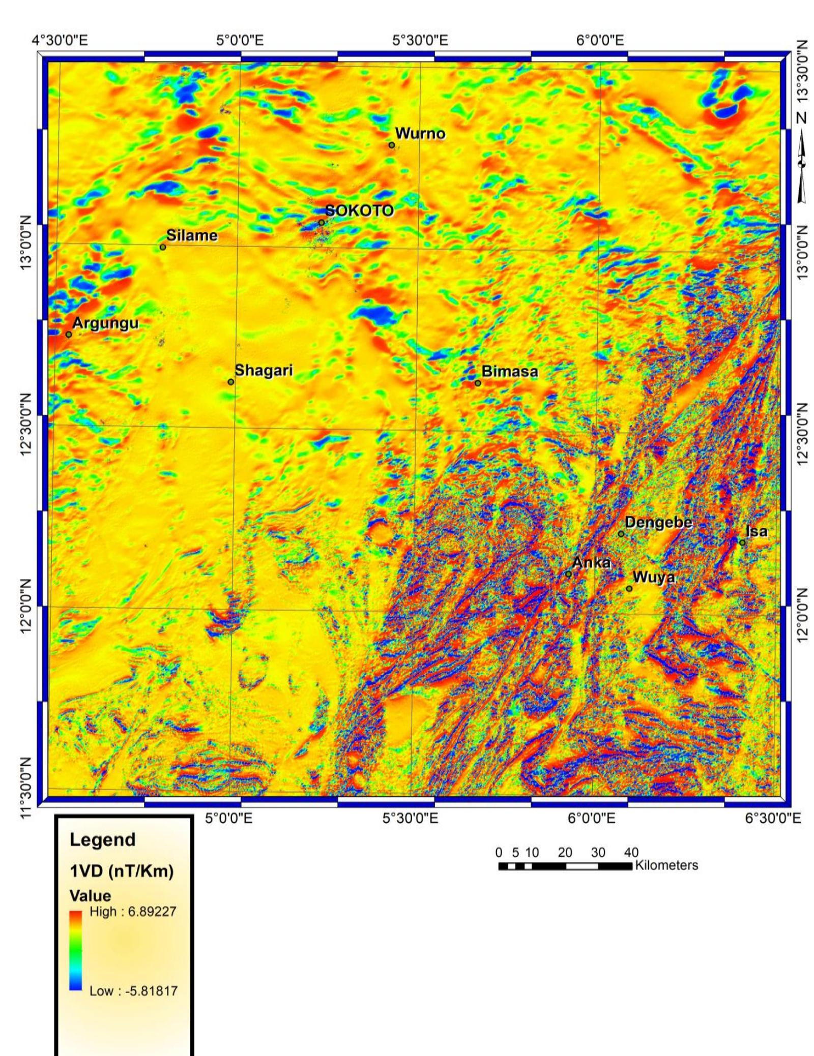 Determination of mineral potential zones of sokoto basin