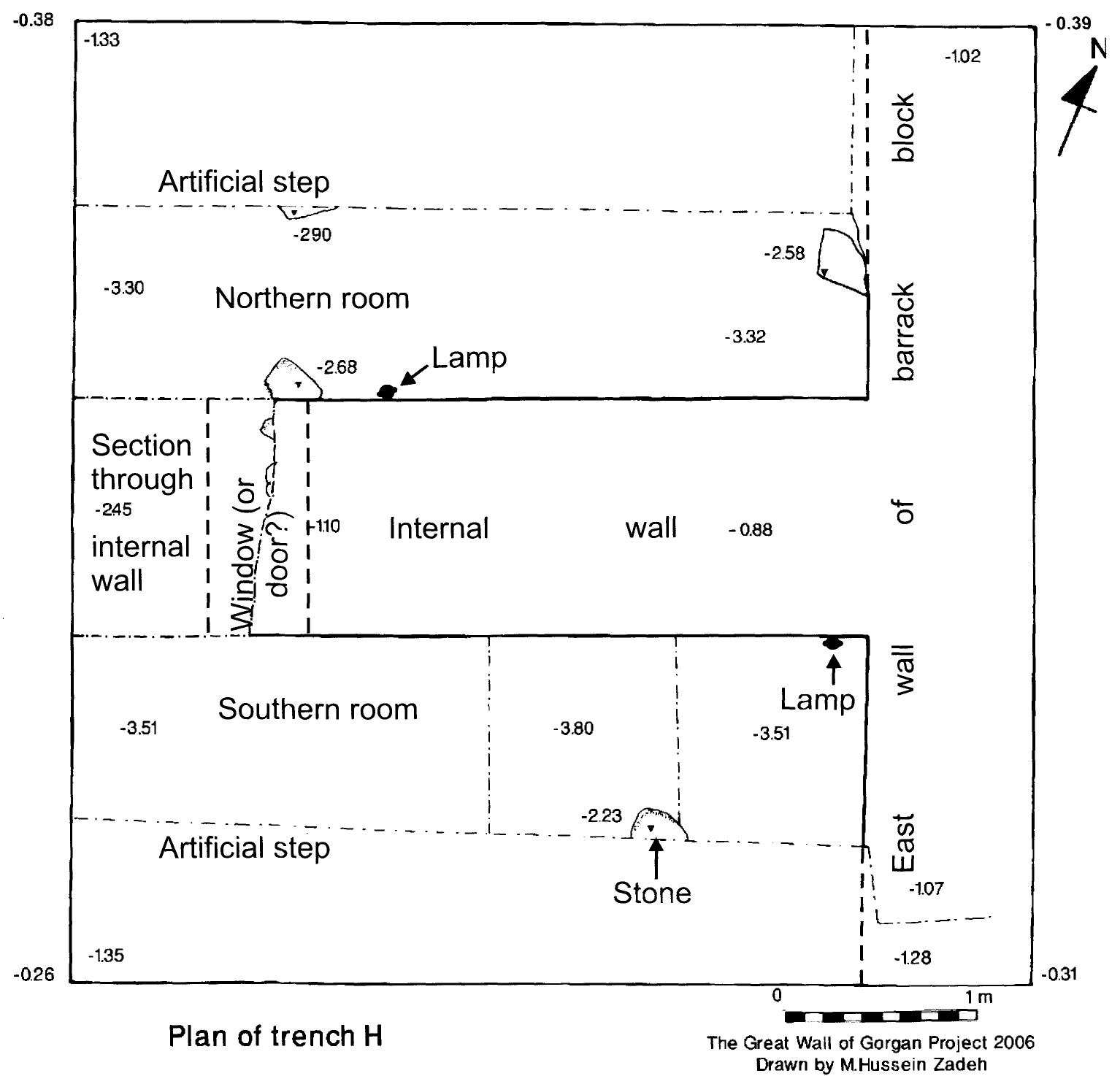 Plan of trench h, drawn by maryam hussein-zadeh. the