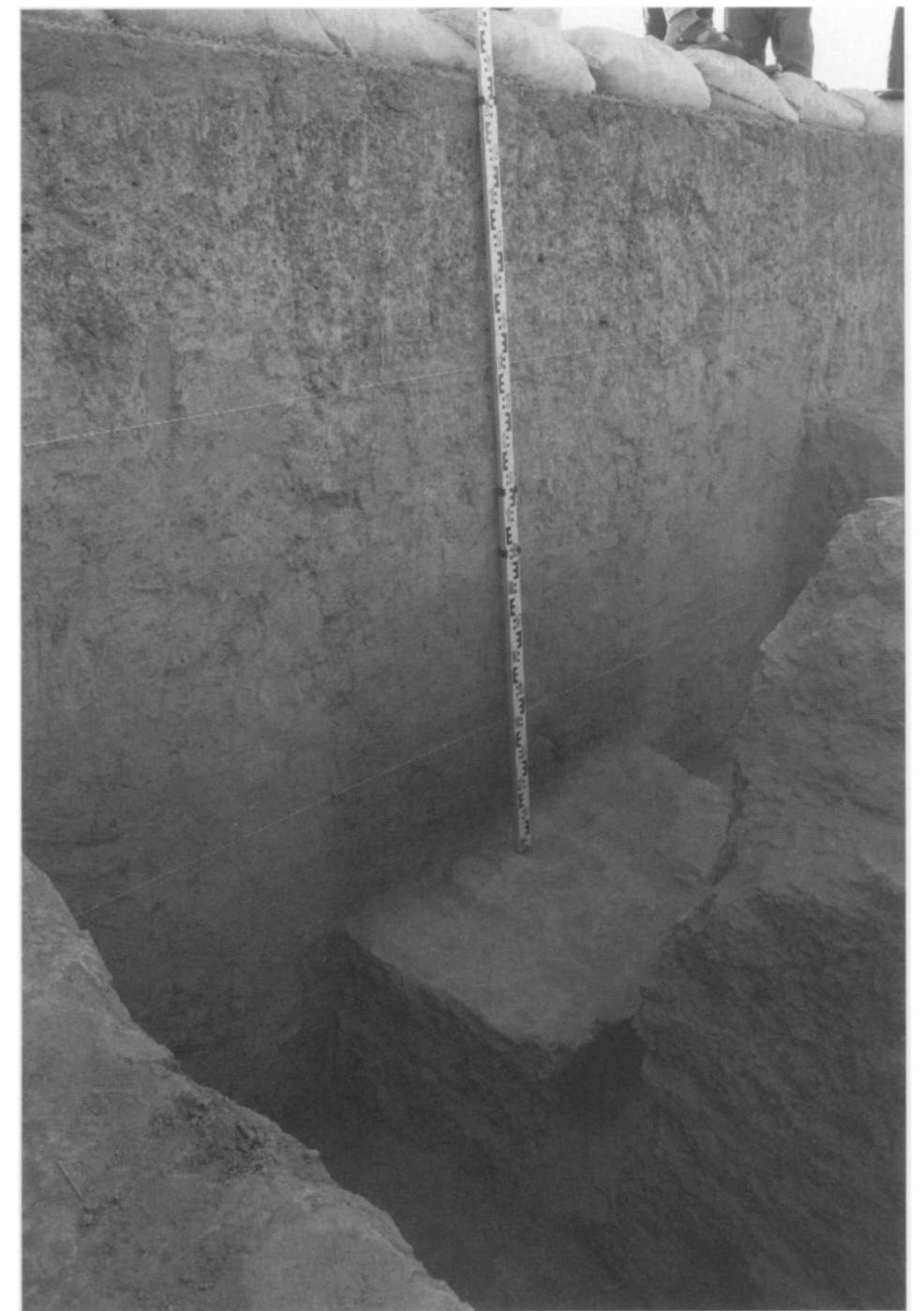 East-facing section of trench h, showing clearly the 1.20