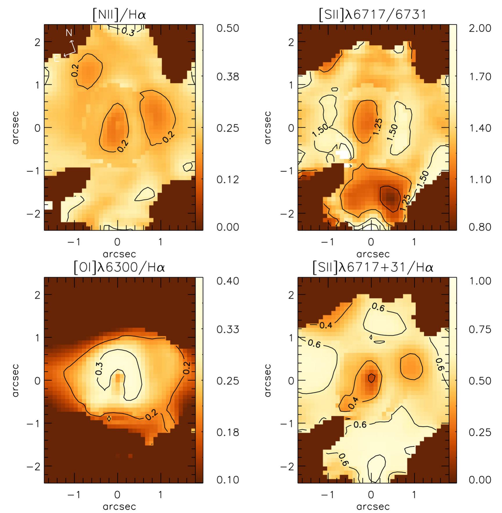 Line ratio maps, using only narrow components, for the