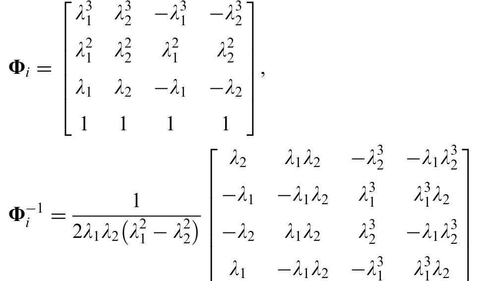 Where the ith segment eigenvector matrix and its inverse,