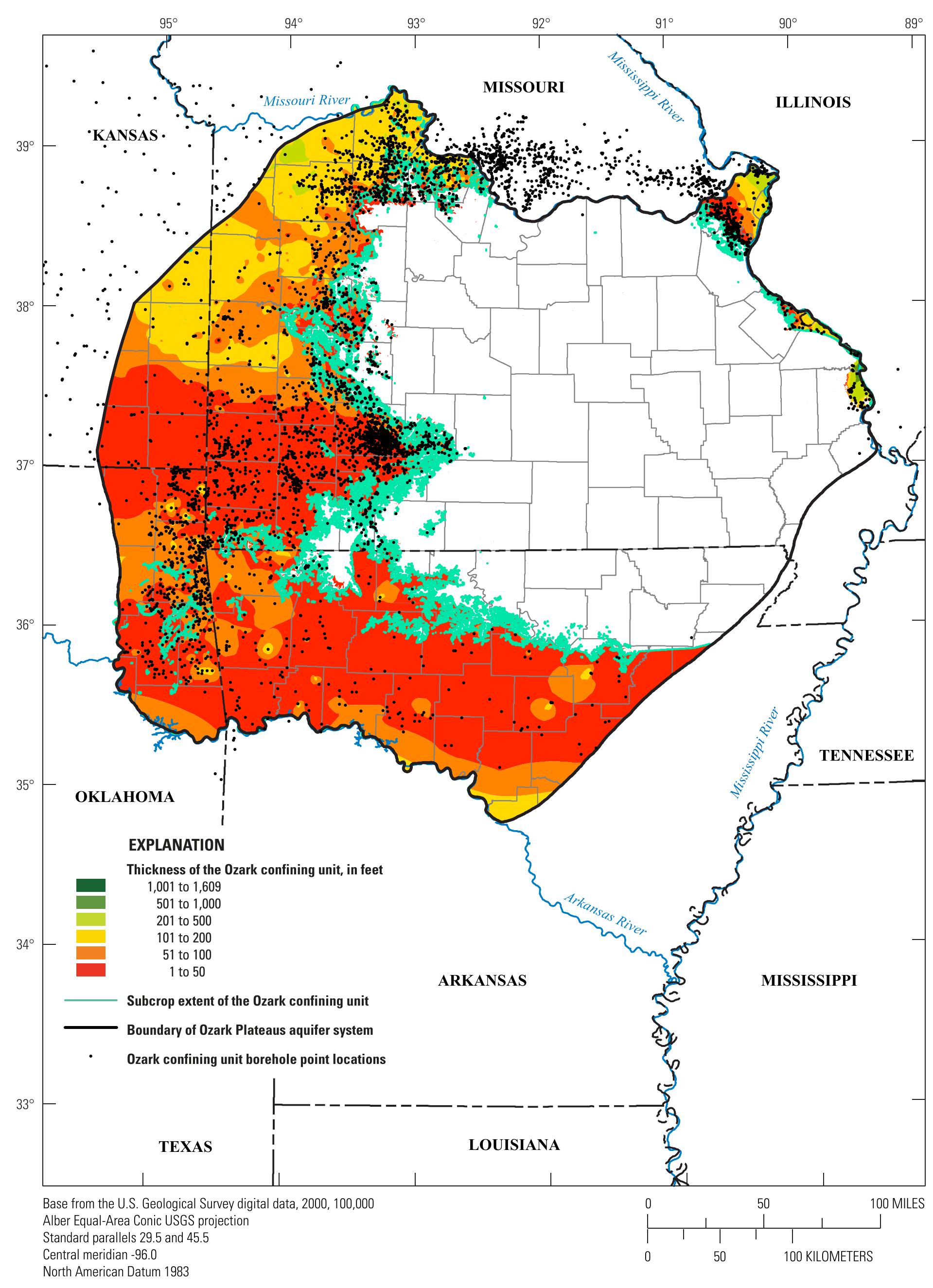 Figure 10 - Altitudes and thicknesses of hydrogeologic units
