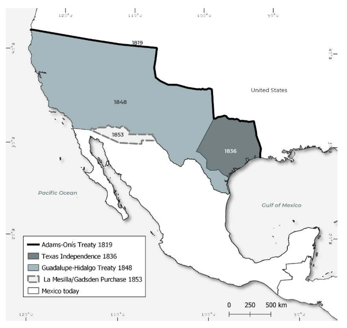 Map. 1 the mexico-u.s. border 1821-1853