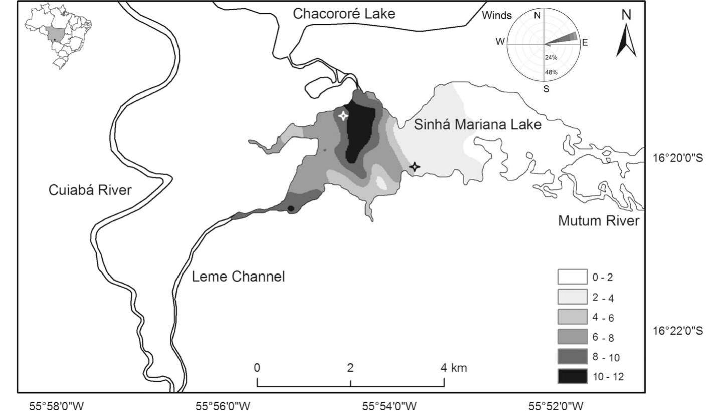 Map of sinha mariana lake (mato grosso, brazil), showing the