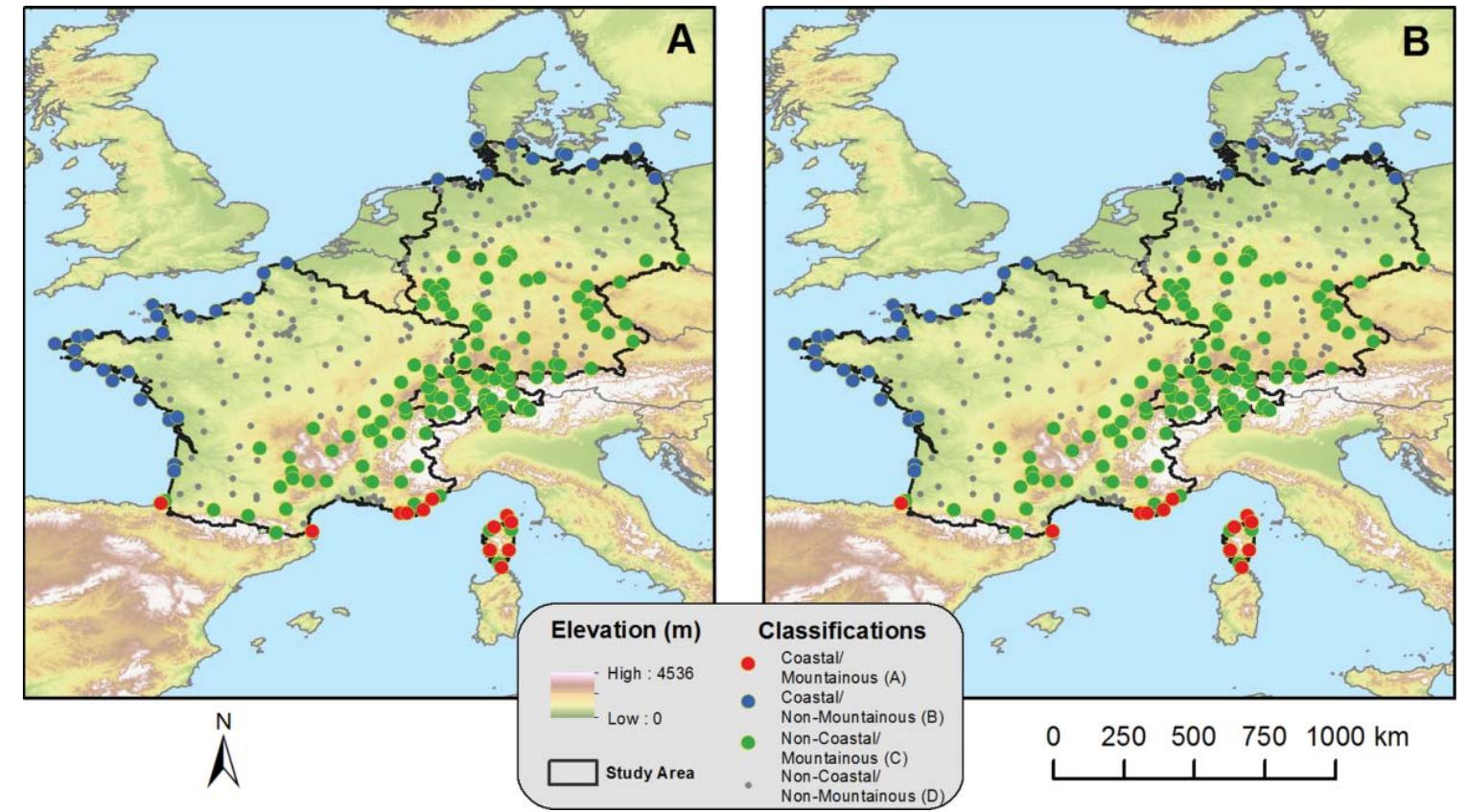 Geographic classifications within classification scheme 1