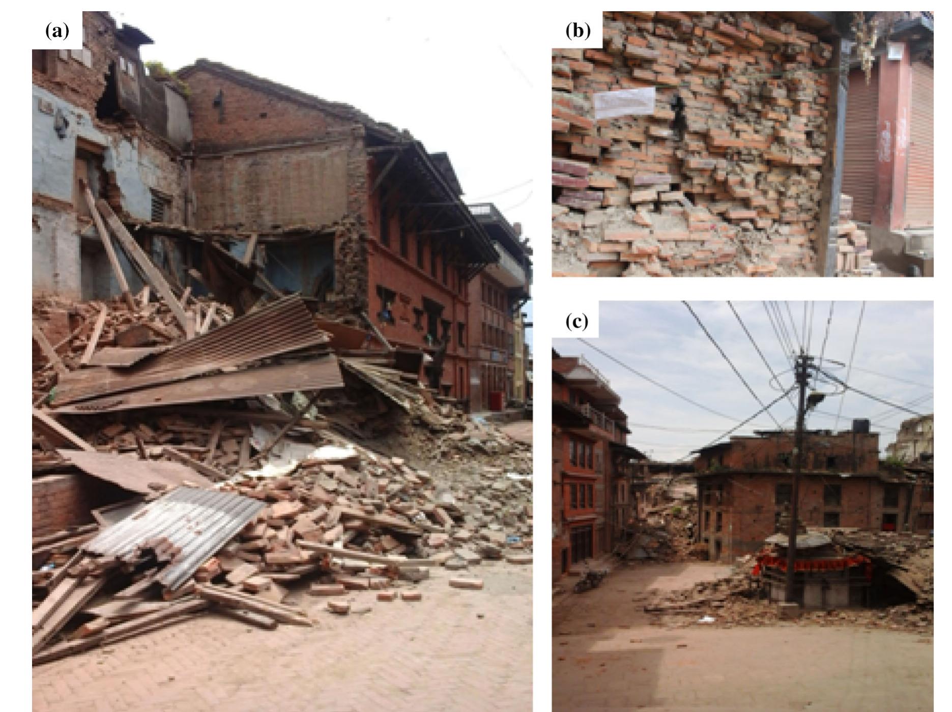 A damage in shared wall. b segregated mud mortar and