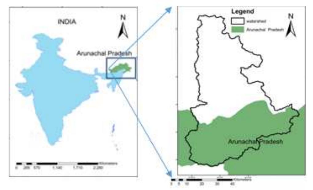 Study area map the tawang region in western parts of