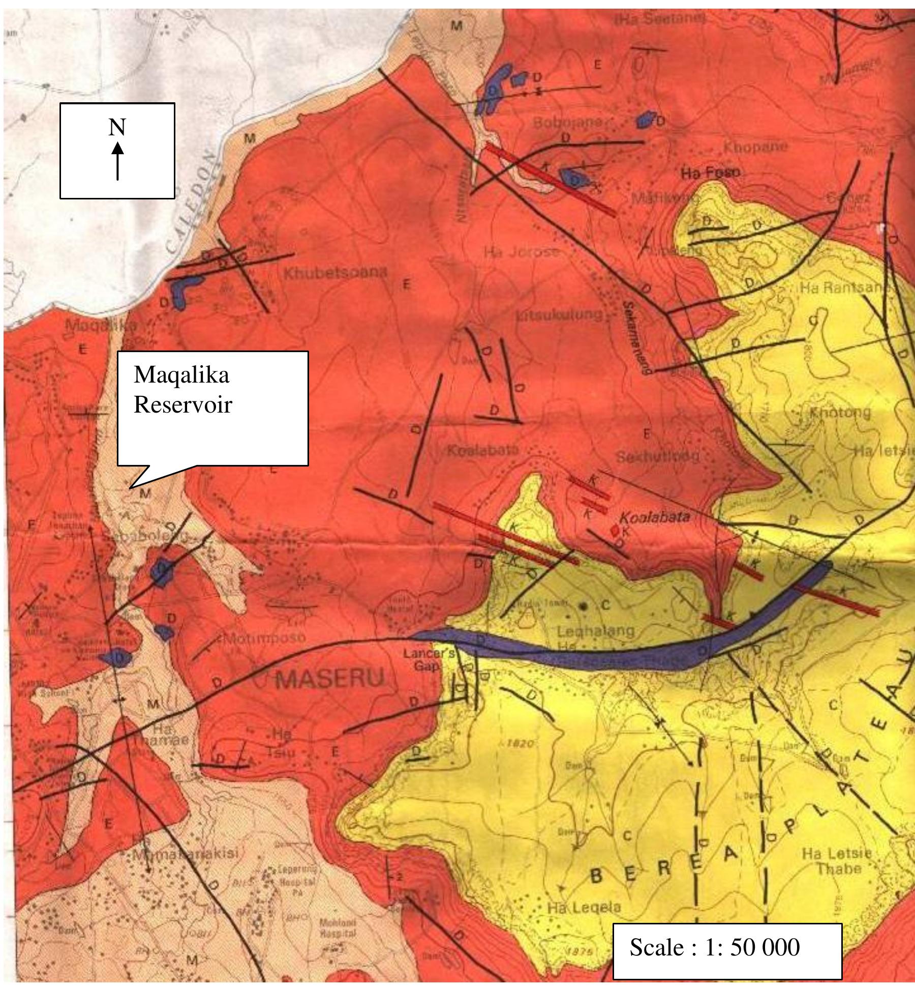 Map. 4.1 geological location of maqalika (source: geological