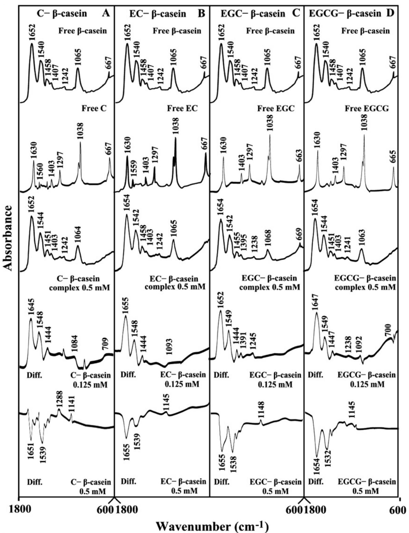 ‘ig. 2. ftir spectra of hydrated films (ph 7.4) in the
