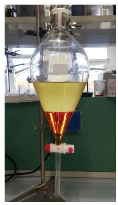 Separation of glycerol phase from biodiesel phase in a lab
