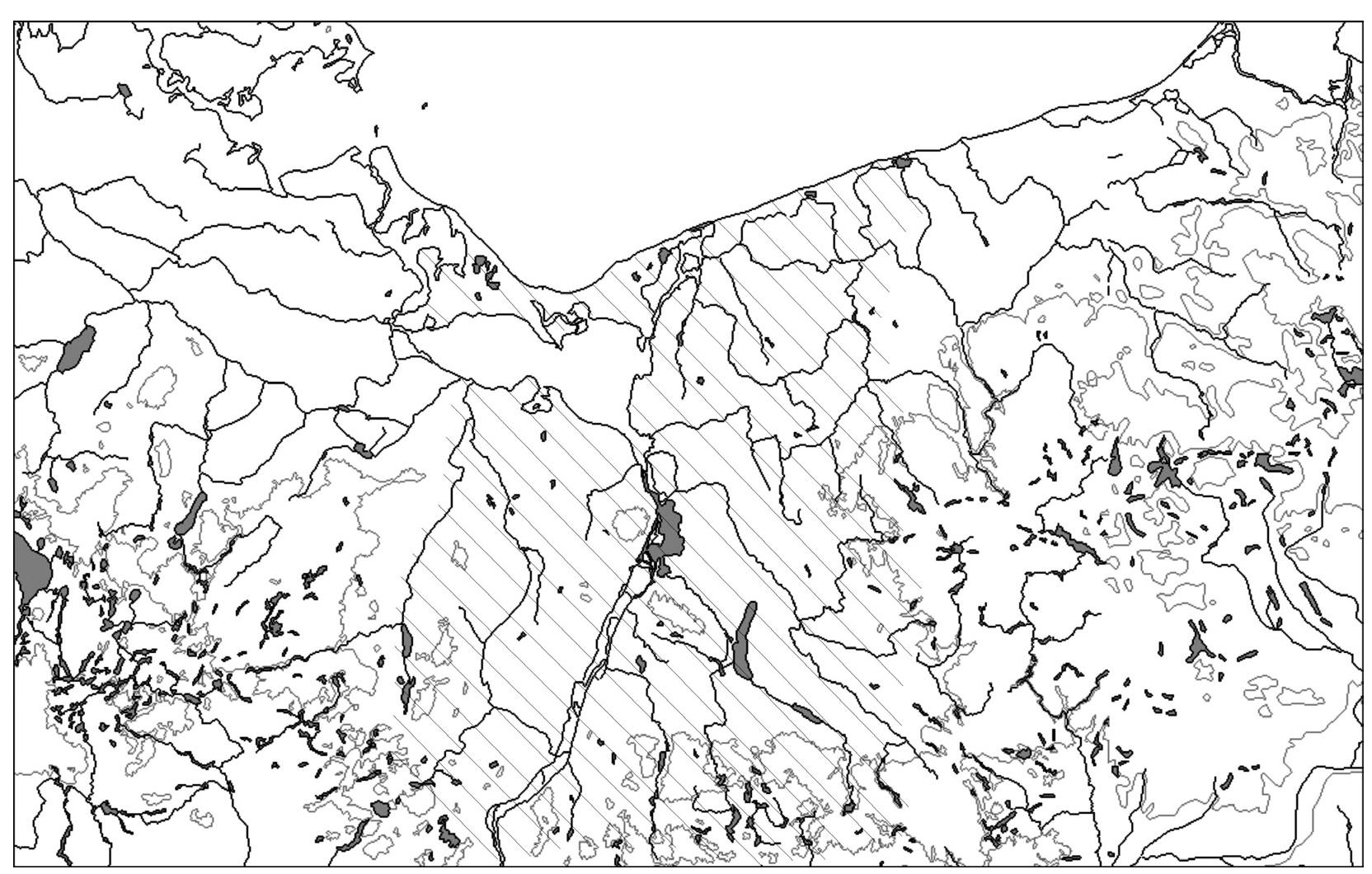 Map showing the areas covered in the present paper (grey