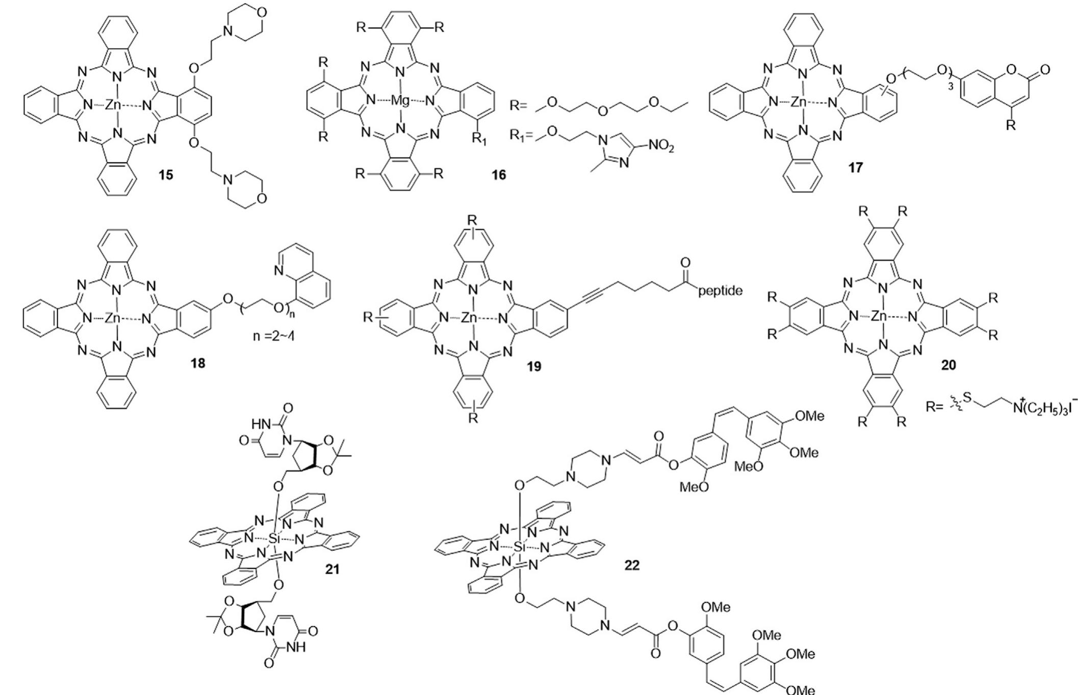 Chemical structures of phthalocyanine-type pss 15-22. the
