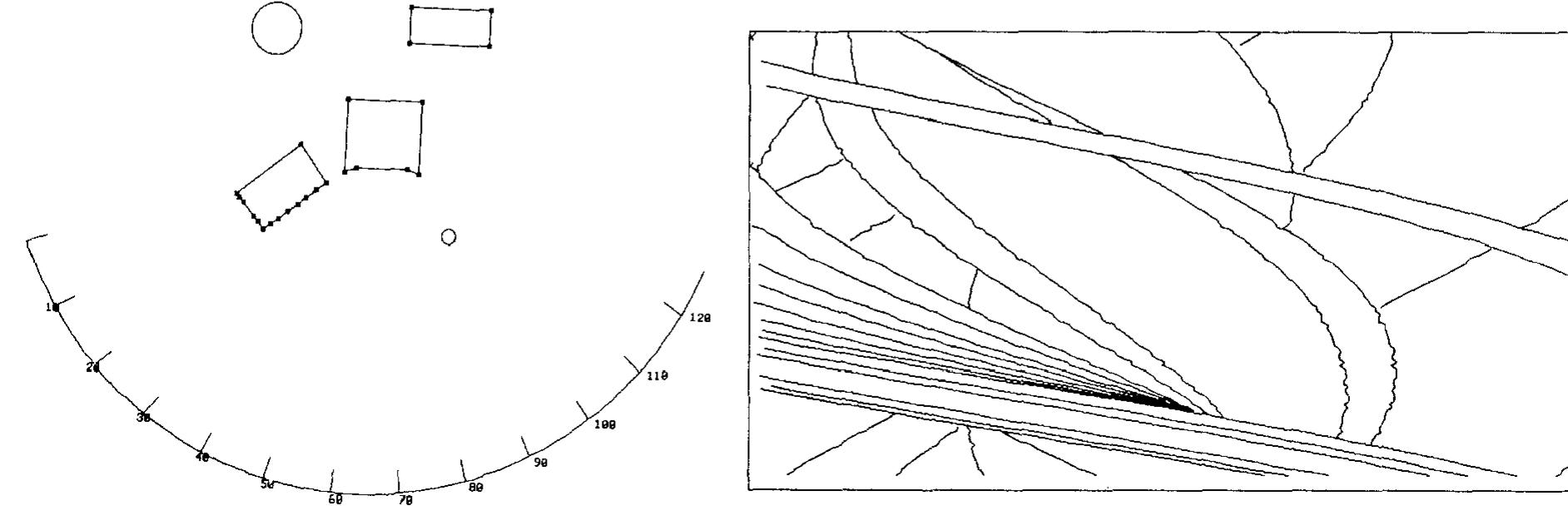 Model of planar slice through scene and the robot’s path