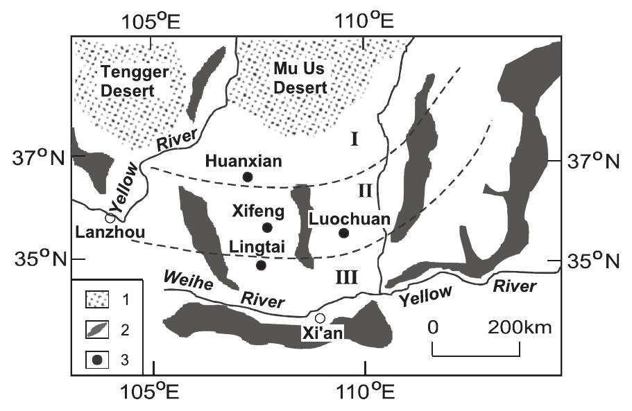 Map showing the location of the luochuan and lingtai