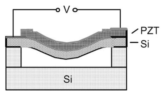 Schematic cross section through clamped plate. in fig. 2) or