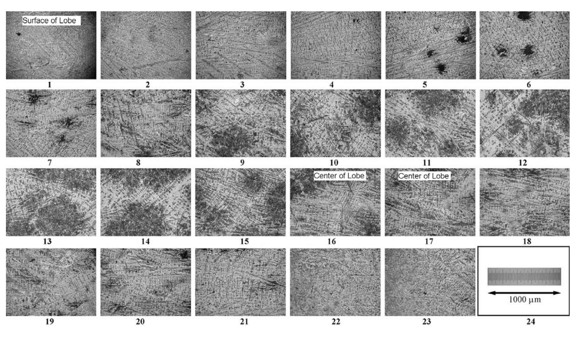 Microstructure pictures of lobe 6. fig. 13. microstructure